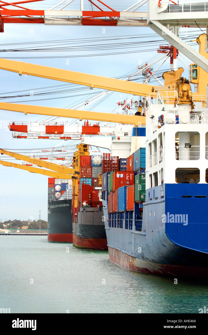 Port of cargo ships Stock Photo - Alamy
