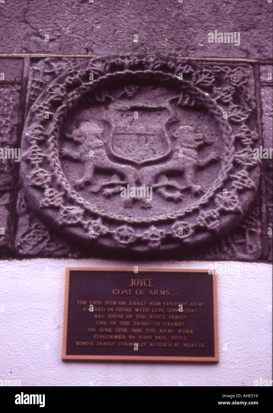 Joyce Coat of Arms Galway Ireland Stock Photo - Alamy