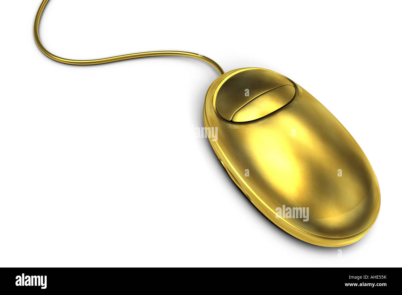 Gold computer mouse Stock Photo - Alamy