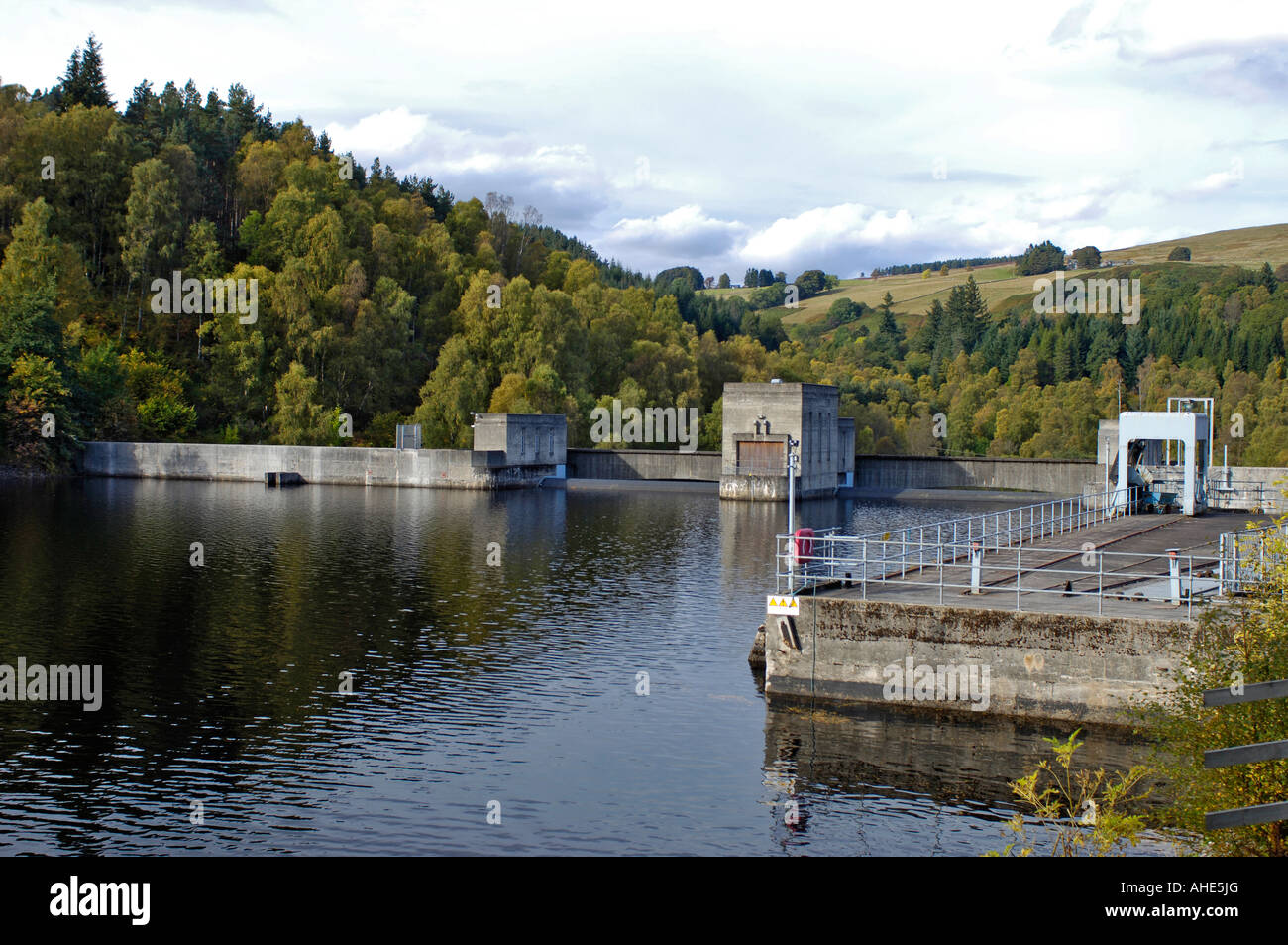 The Clunie Dam near Pitlochry Perthshire Scotland Stock Photo - Alamy