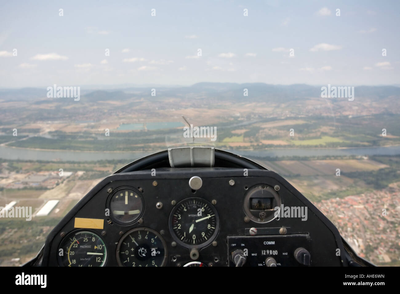 inside view in a glider focus on the cockpit Stock Photo - Alamy
