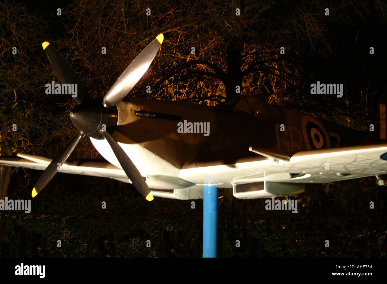 Supermarine Spitfire V gate guardian at RAF Biggin Hill Kent Stock ...