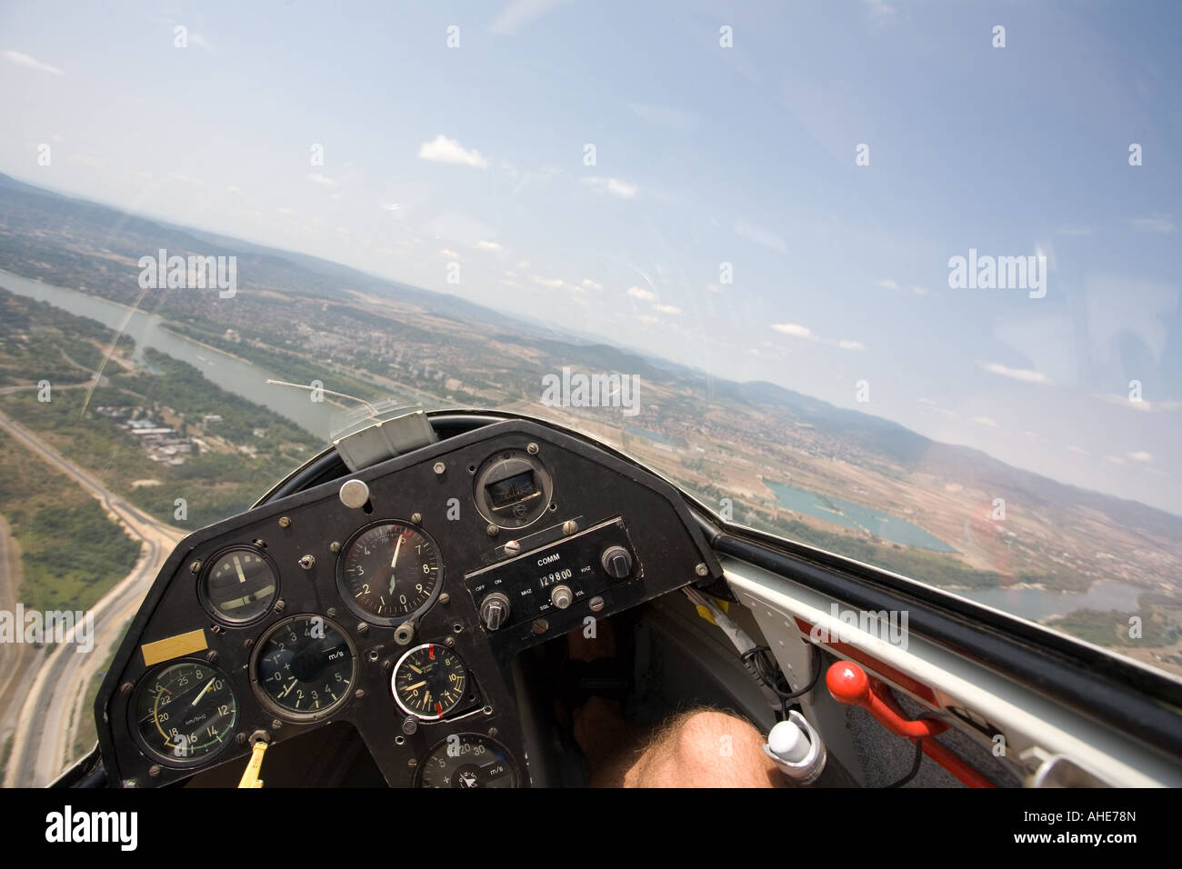 inside view in a glider focus on the cockpit Stock Photo - Alamy
