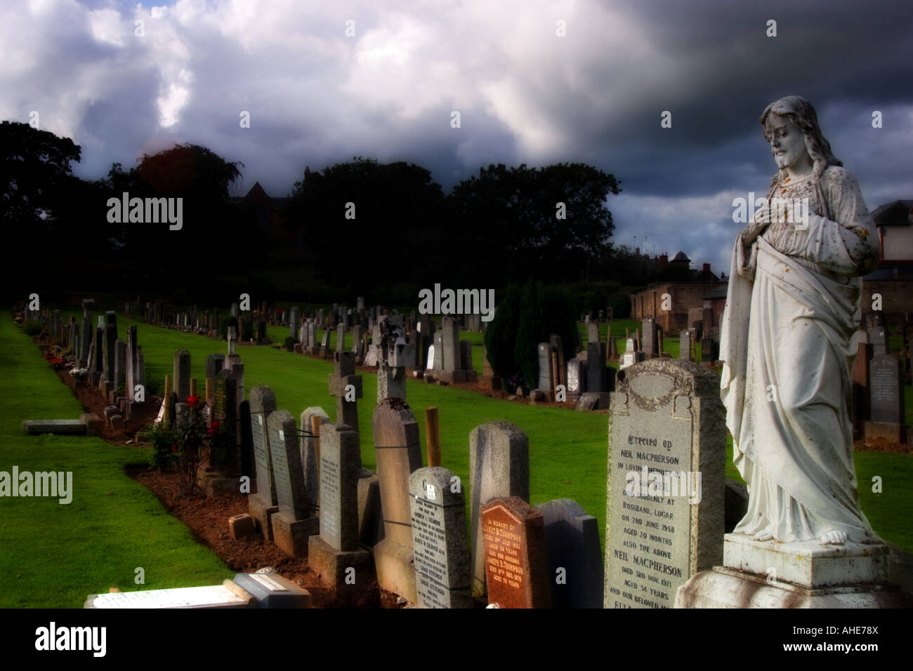 jesus at graveyard Stock Photo - Alamy