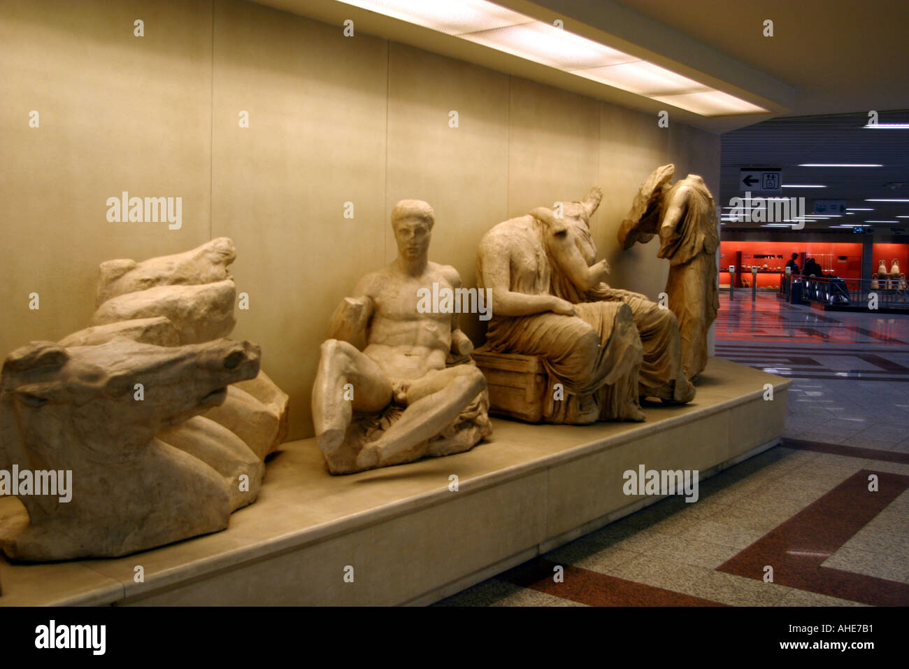 greece athens acropolis metro station interior Stock Photo - Alamy