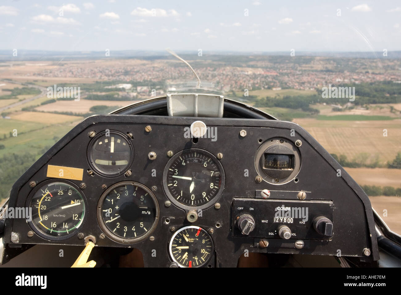 inside view in a glider focus on the cockpit Stock Photo - Alamy