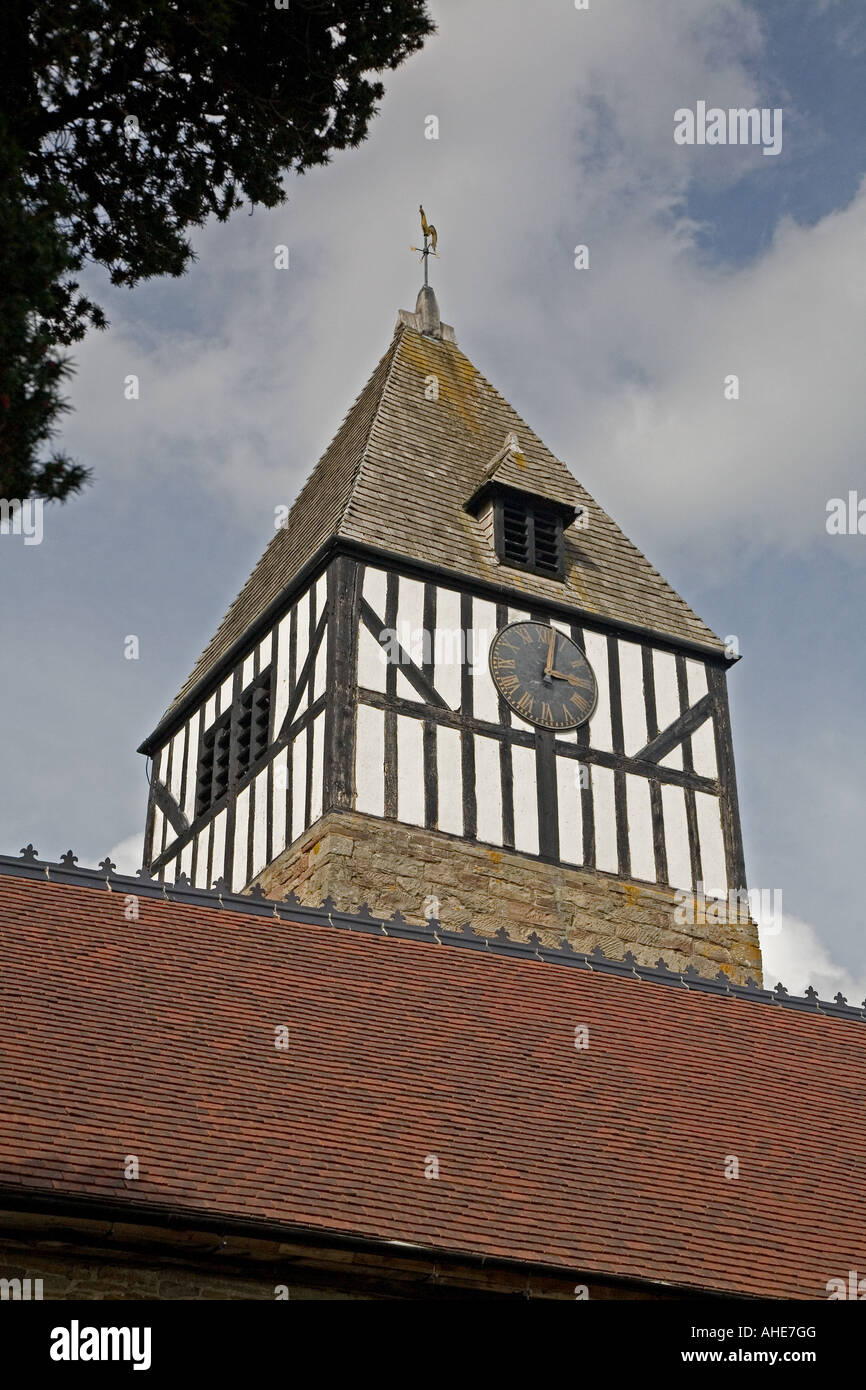 St. Andrew's church, Hampton Bishop showing timber-framed belfry Stock ...