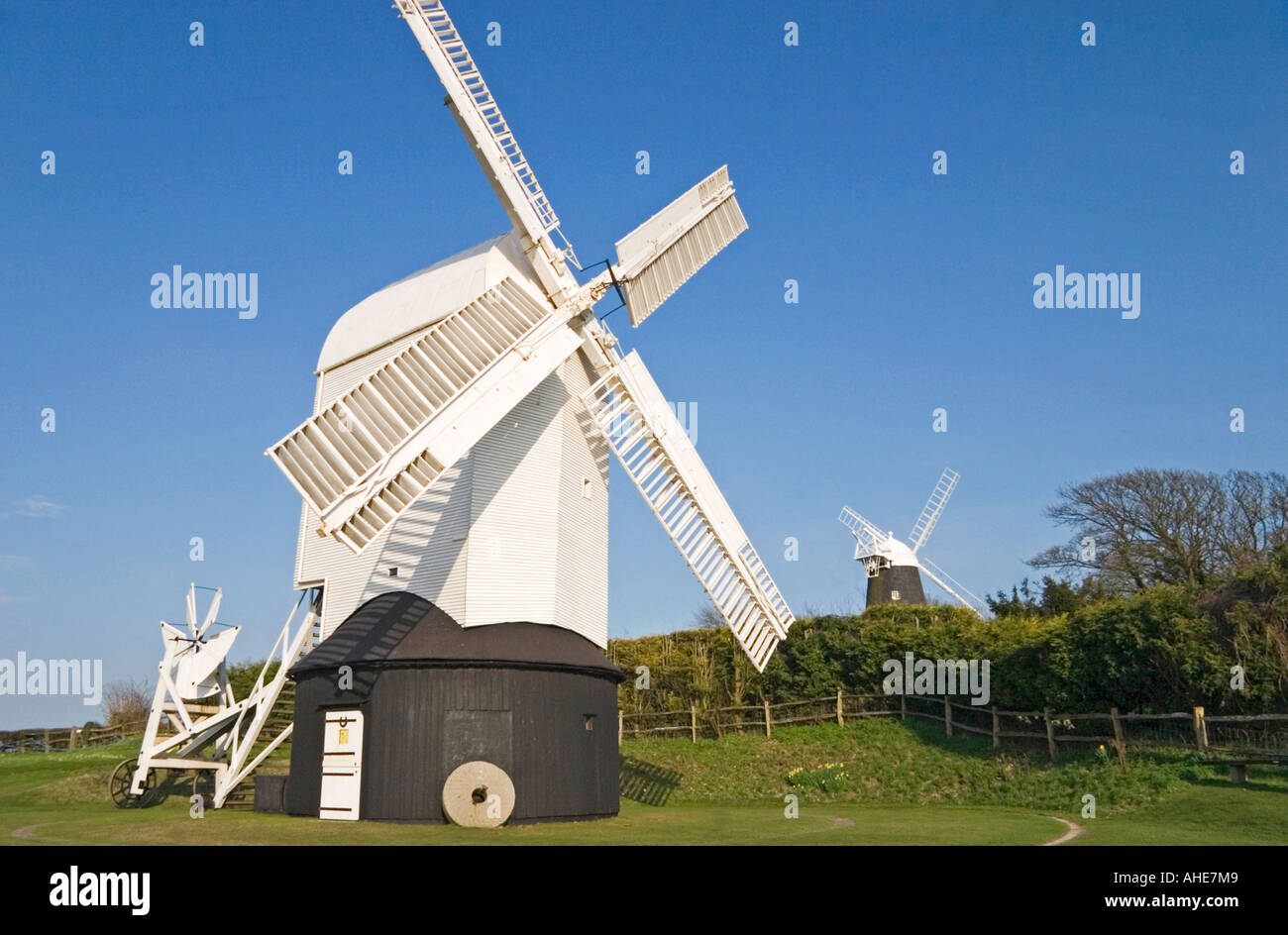 Jack Jill Windmills South Downs Sussex England UK Stock Photo - Alamy