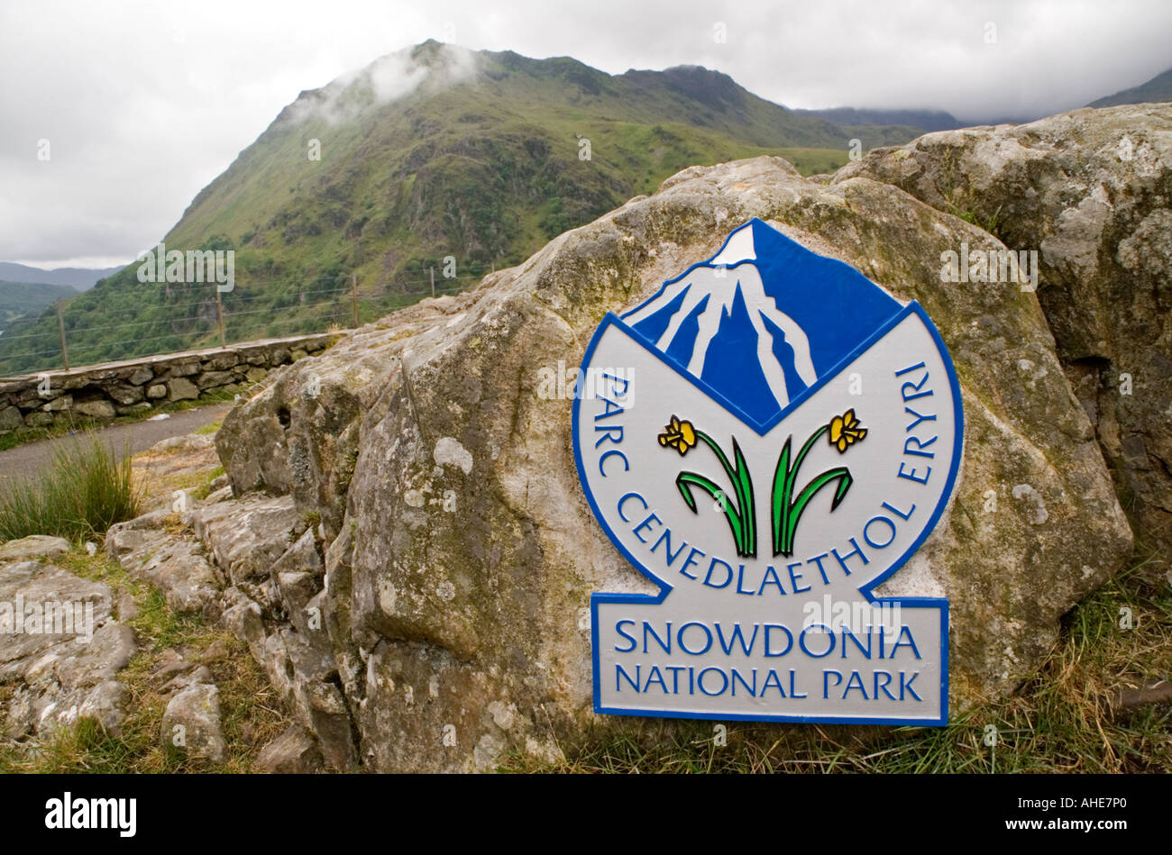 Snowdonia National Park Sign Wales UK Stock Photo - Alamy