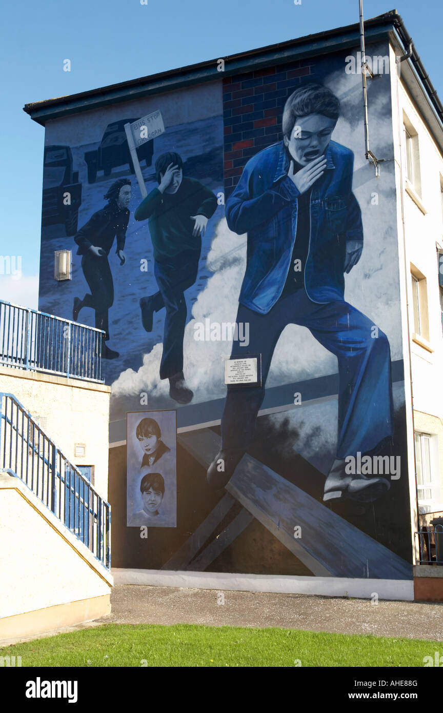 The Runner mural part of the peoples gallery murals in Rossville Street ...