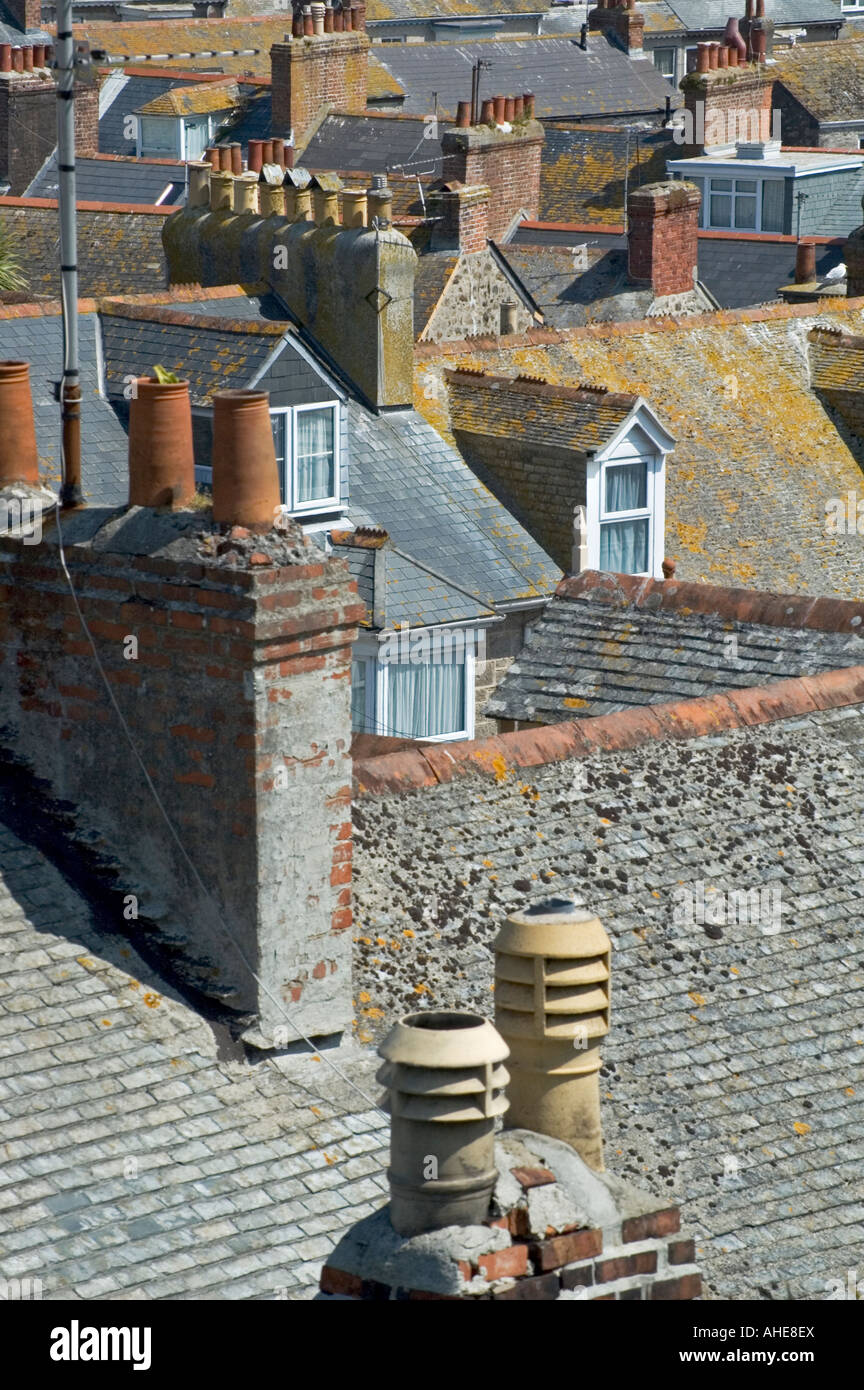 looking over rooftops at st.ives in cornwall,england Stock Photo - Alamy