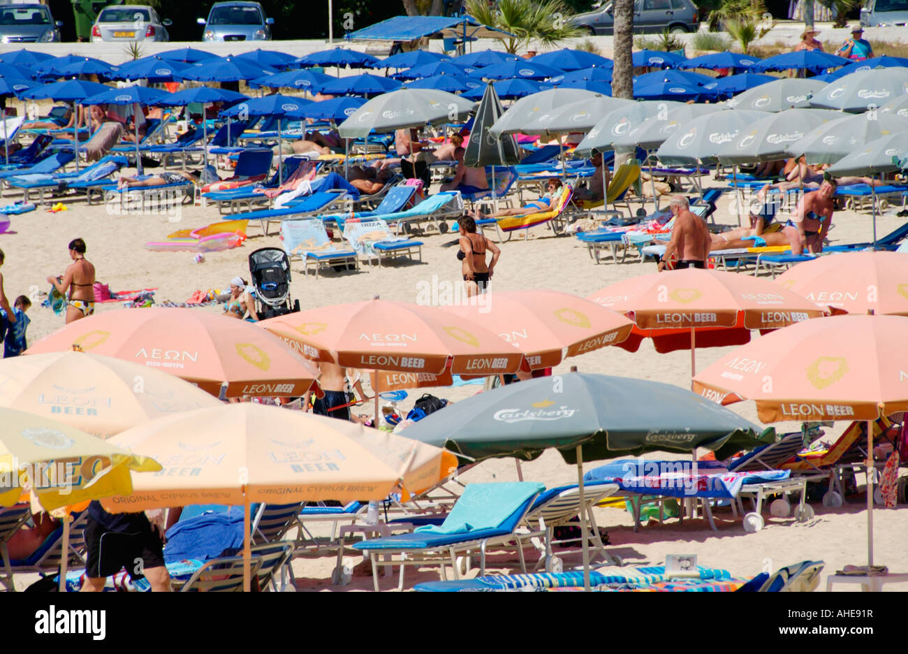 Cyprus beach. Sandy Bay Beach Ayia Napa on the Mediterranean island of ...