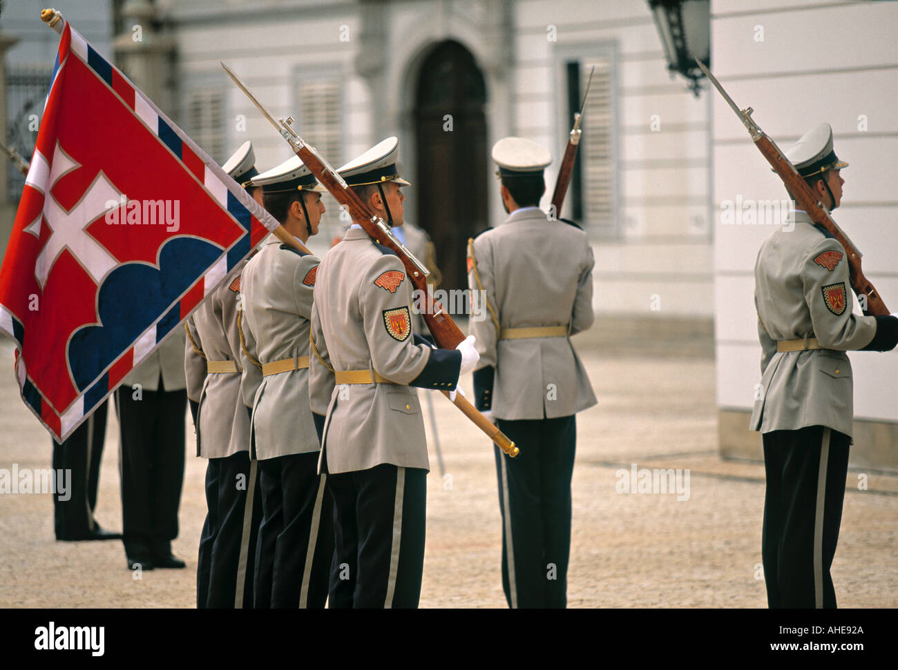 Changing of the Guard, Grassalkovich Palace, Bratislava, Slovakia Stock ...