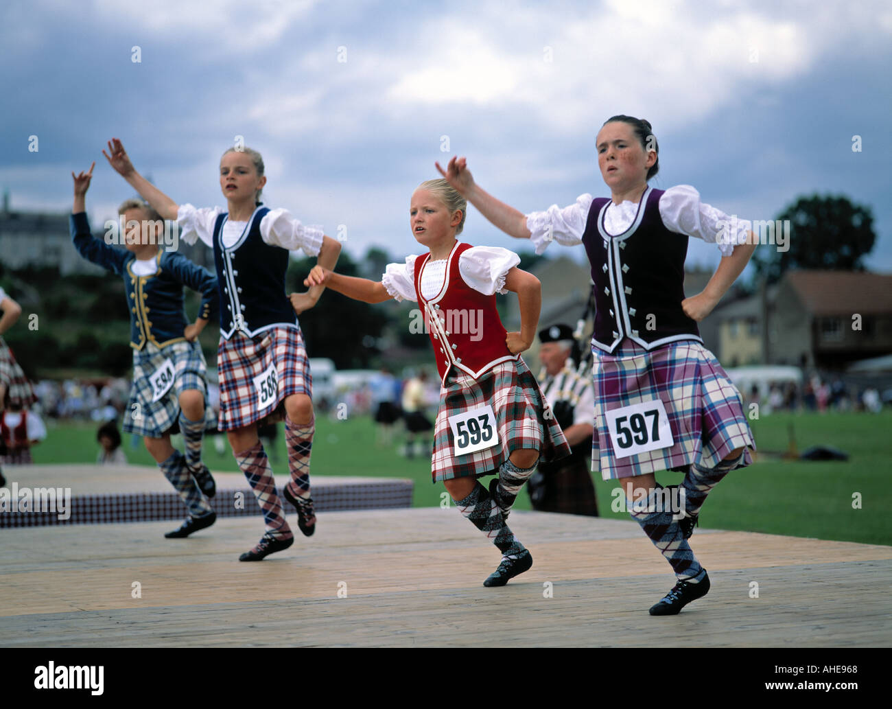 Traditional dancing, Highland Games, Atholl, Scotland, UK Stock Photo ...