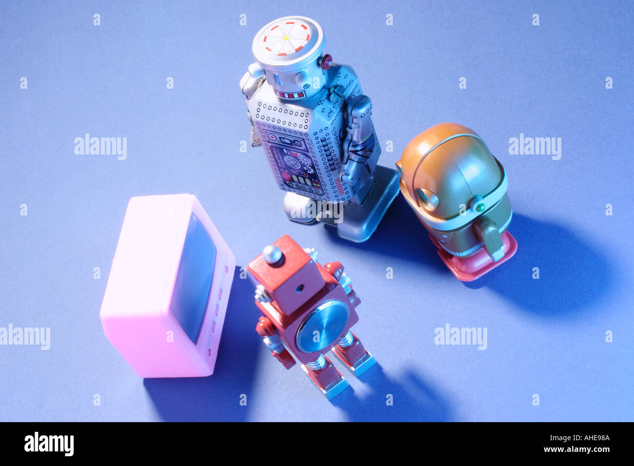 Robots and Toy TV Stock Photo - Alamy