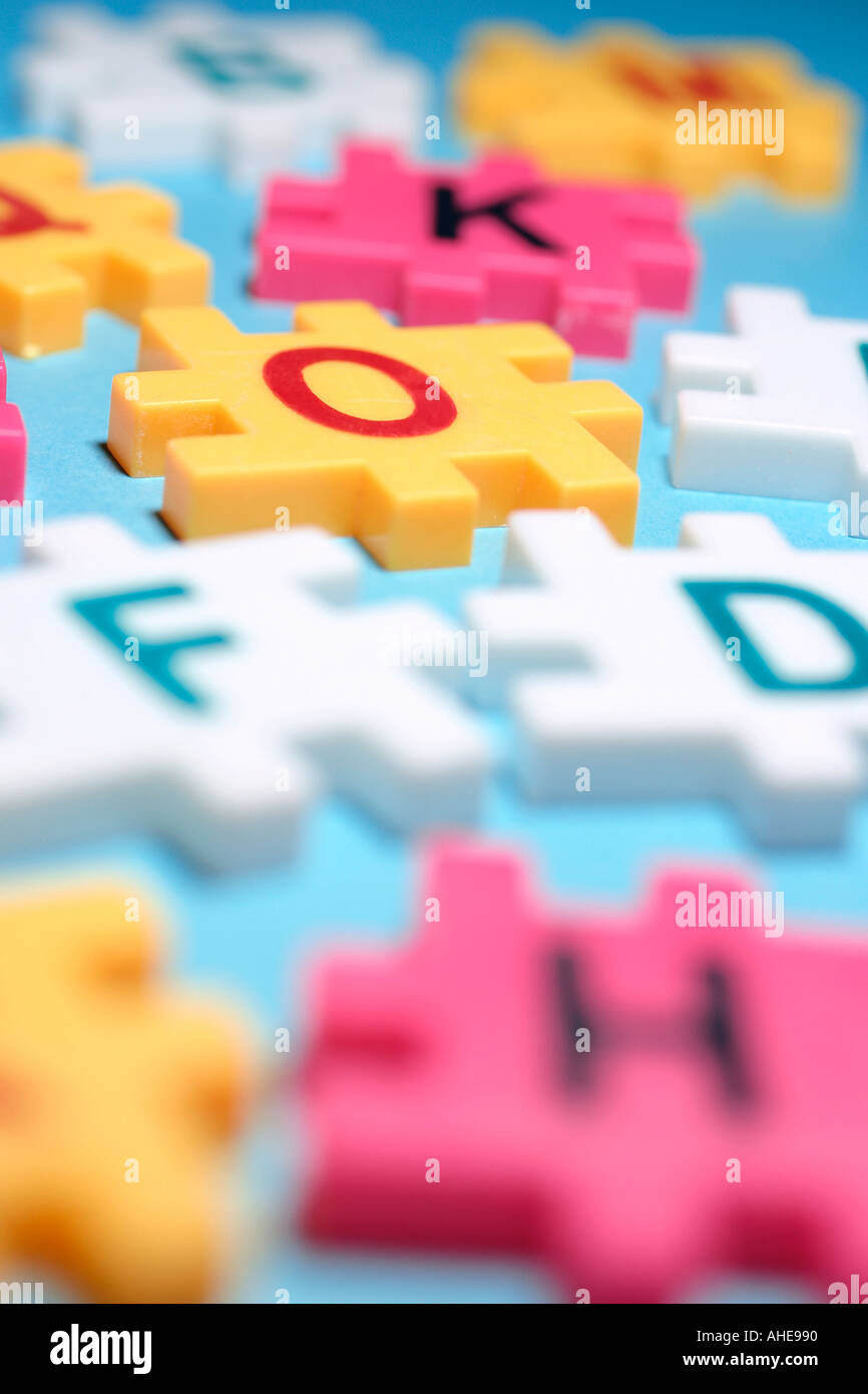 Alphabet Puzzle Pieces Stock Photo - Alamy