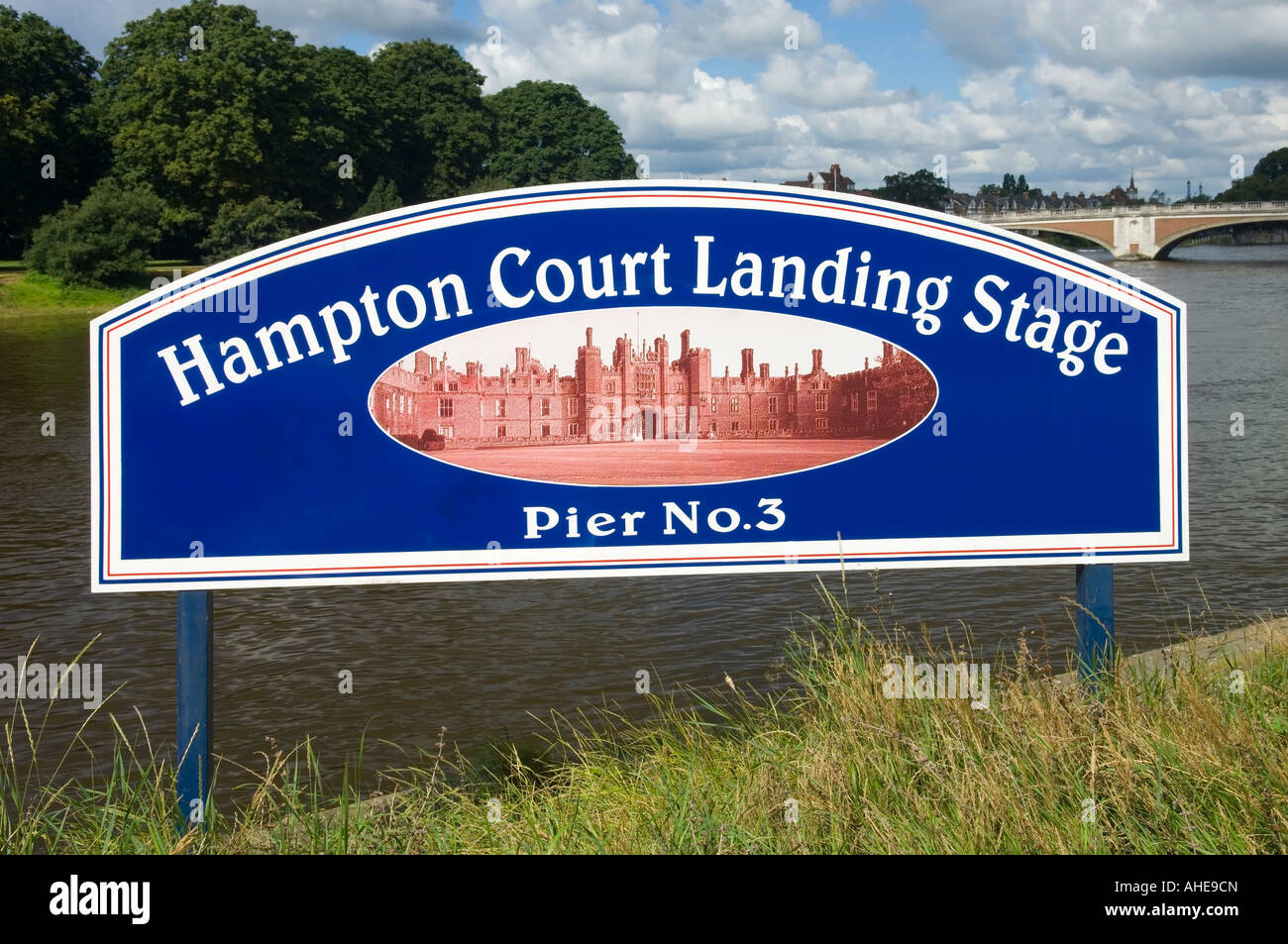 Hampton Court Landing Stage Pier No3 at Hampton Court Surrey England UK ...