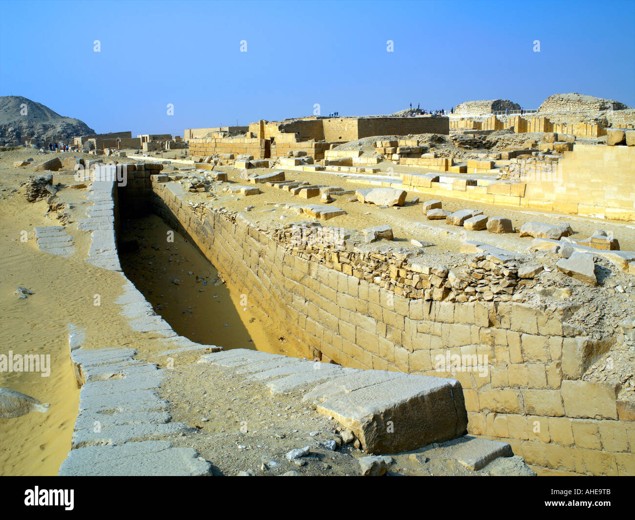 Boat Pit Causeway Tombs and The Ruined Pyramid of Unas at Saqqara Stock ...
