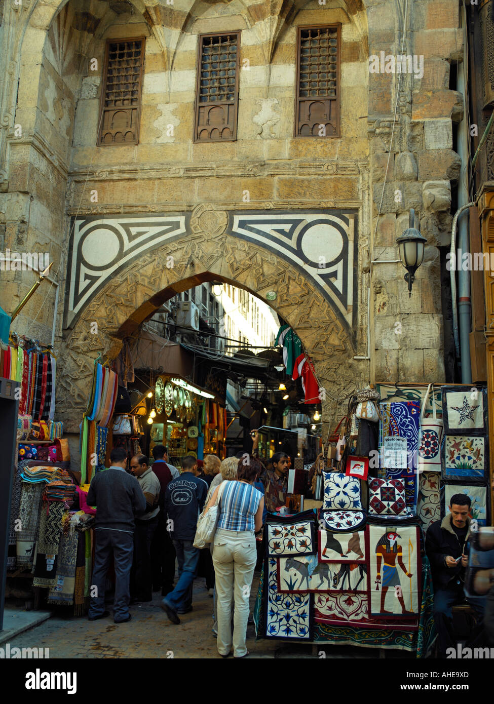 Medieval gateway in Khan Al Khalili Cairo Stock Photo - Alamy
