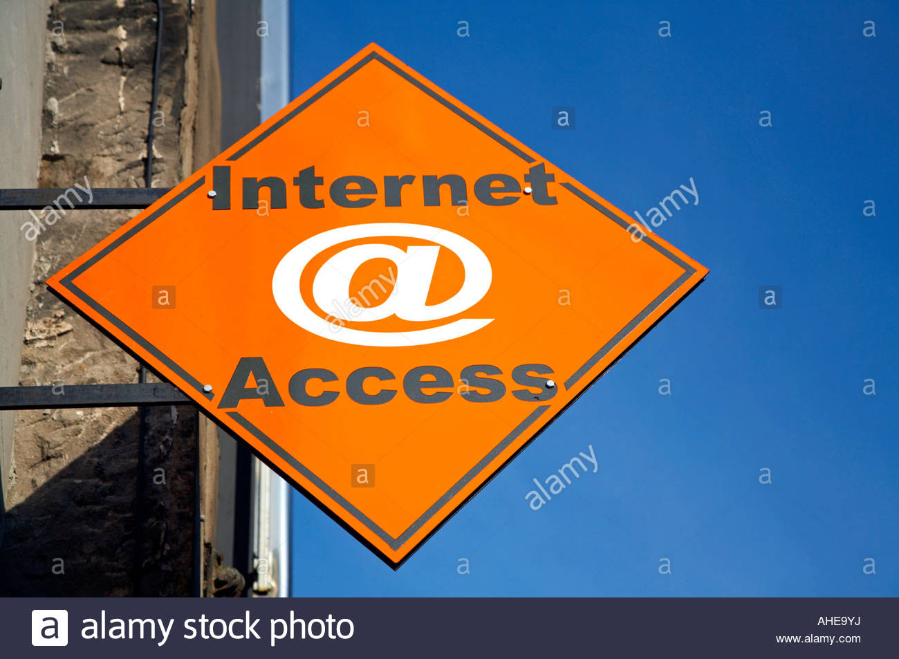 Internet cafe signpost Stock Photo - Alamy