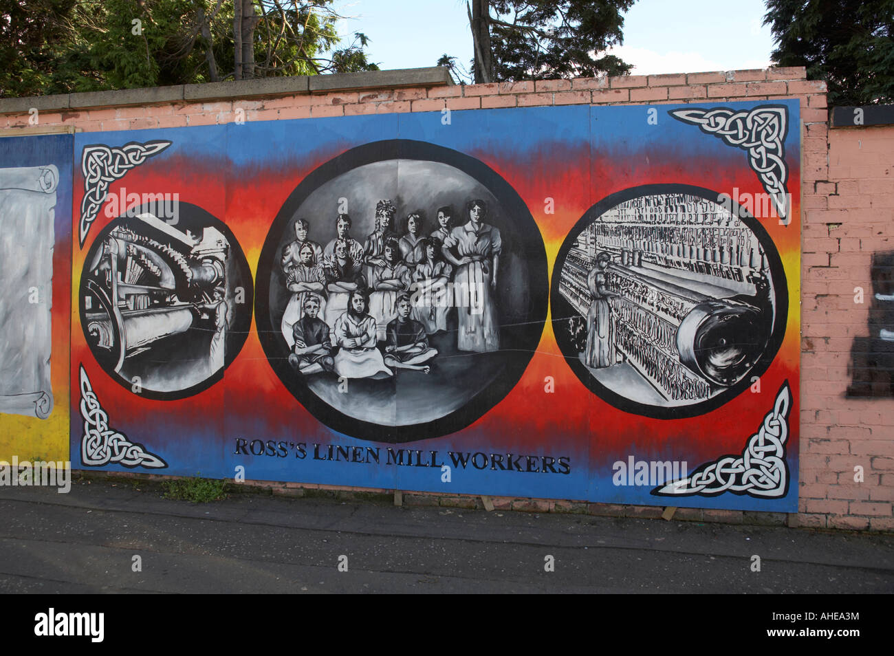 linen mills workers murals in the republican beechmount avenue off the ...