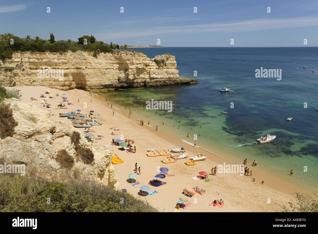 Portugal the Algarve Praia de Nossa Senhora da Rocha beach near Armacao ...