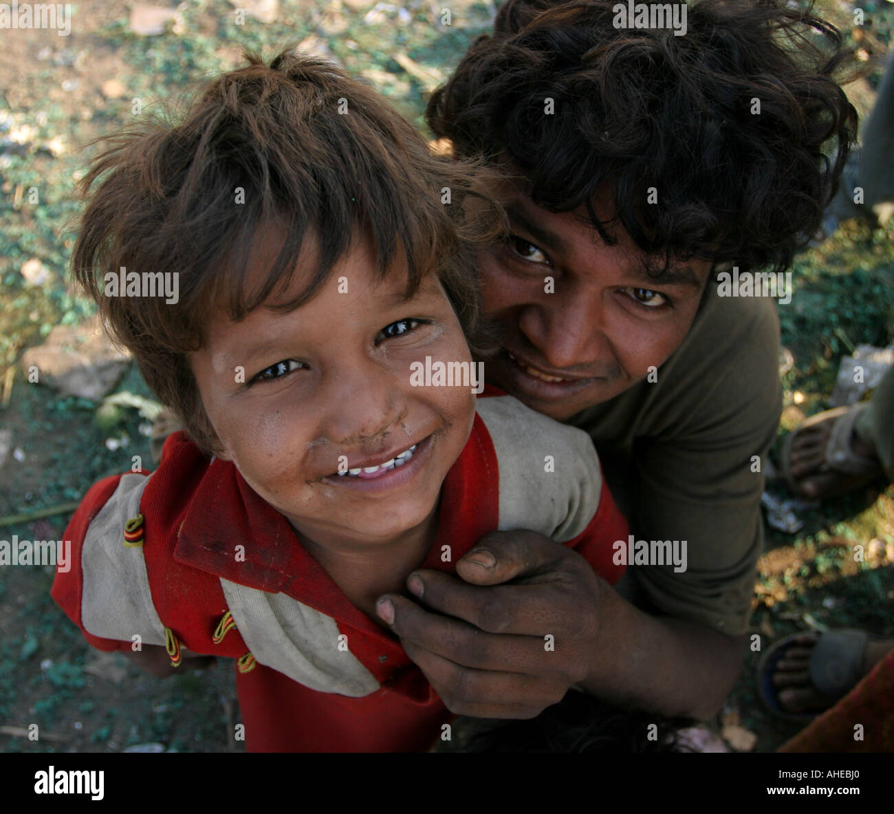 Indian father and son Stock Photo - Alamy