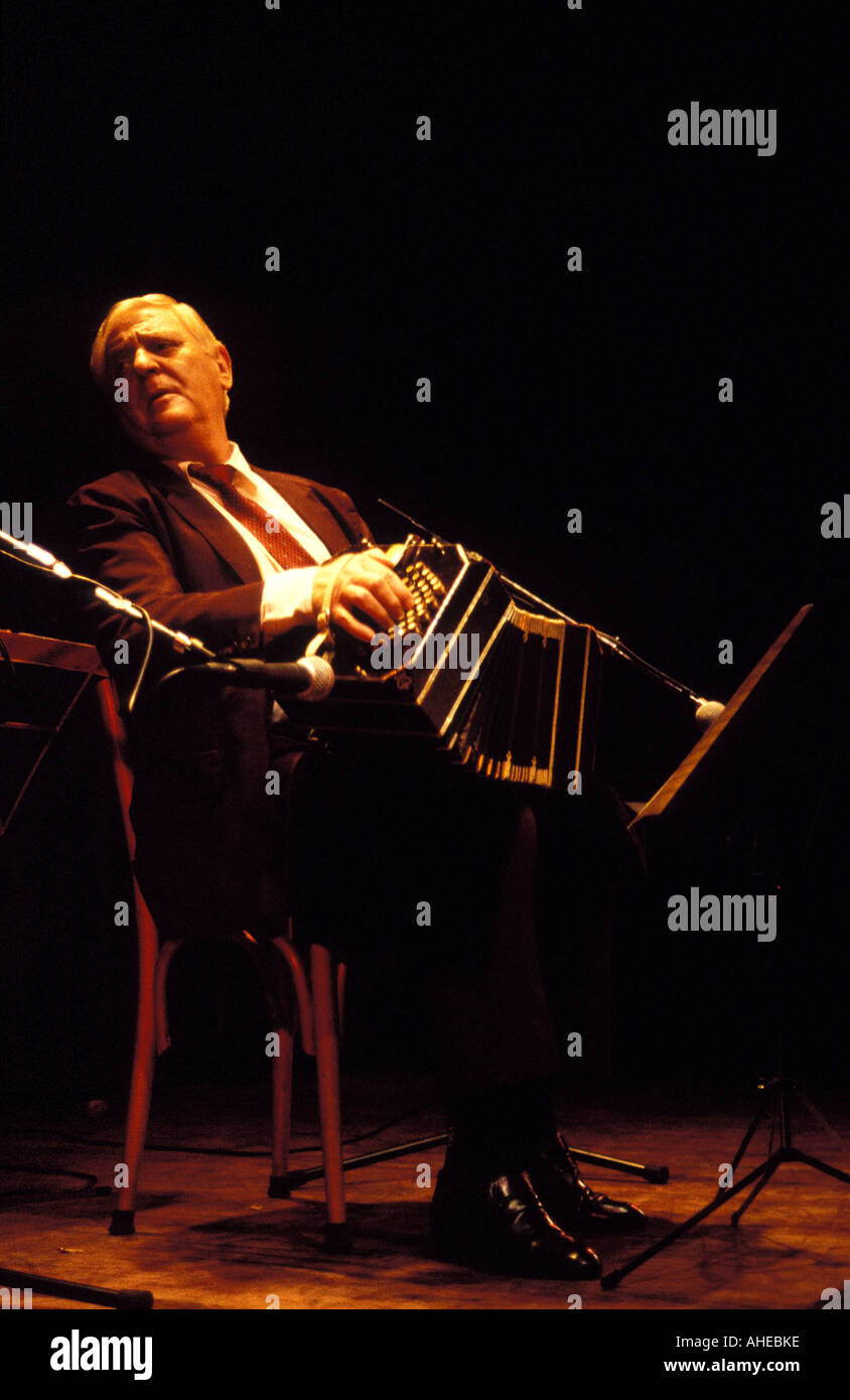 Musician playing accordion for tango dancers, Buenos Aires, Argentina ...