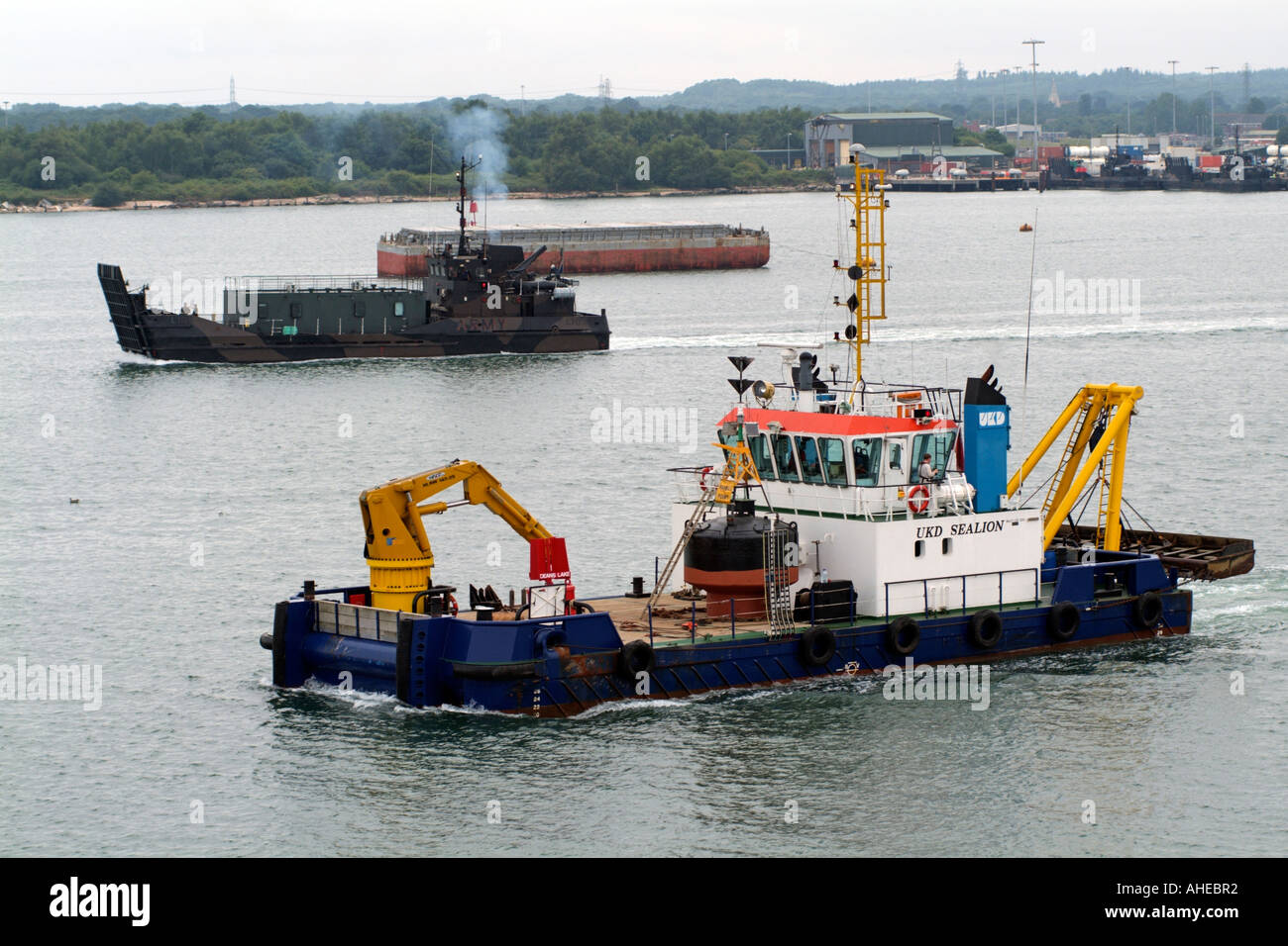 UKD Sealion. A workhorse multicat ship carrying buoys.Southampton Water Hampshire southern ...