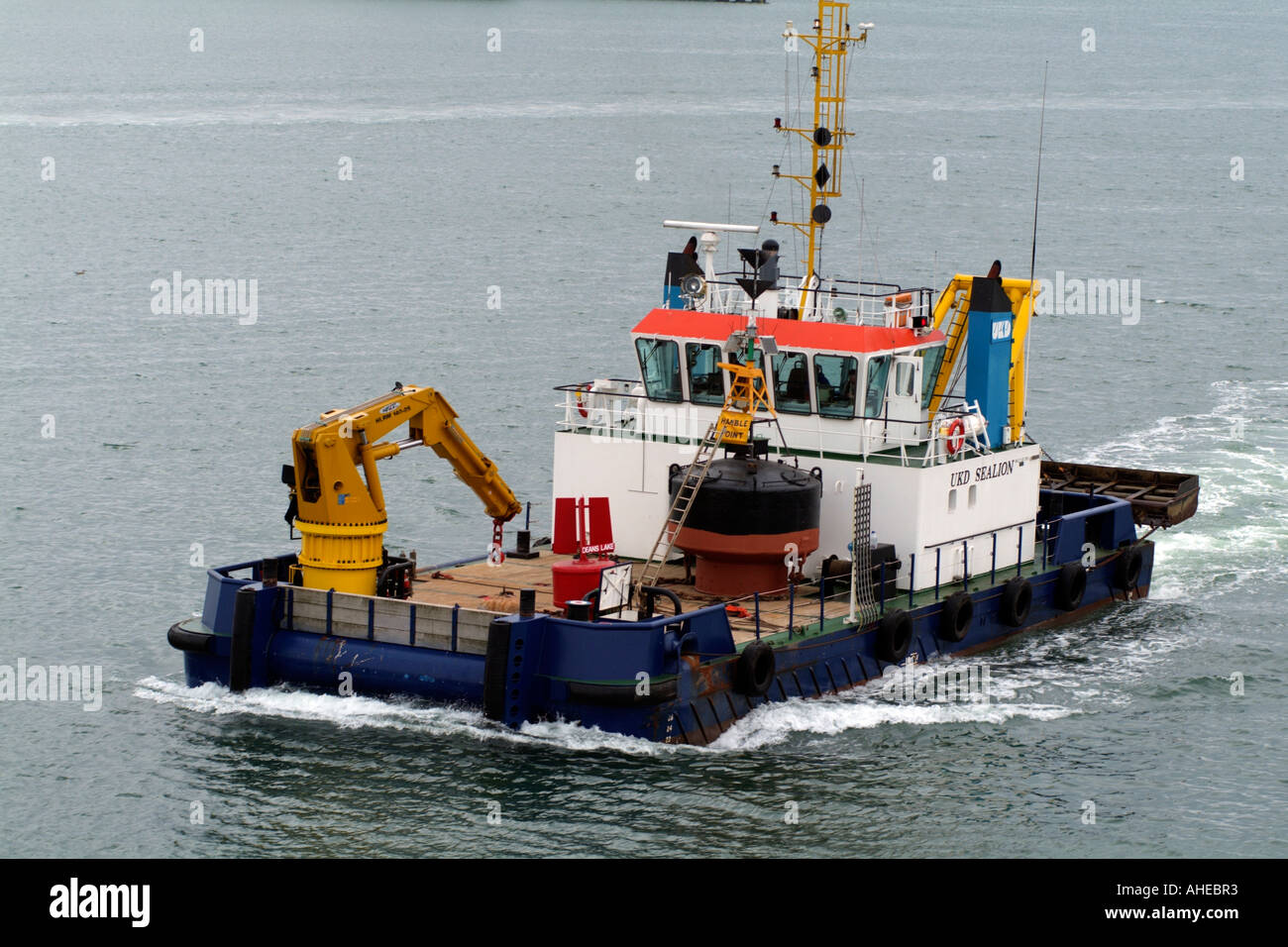 UKD Sealion. A workhorse multicat ship carrying buoys.Southampton Water ...