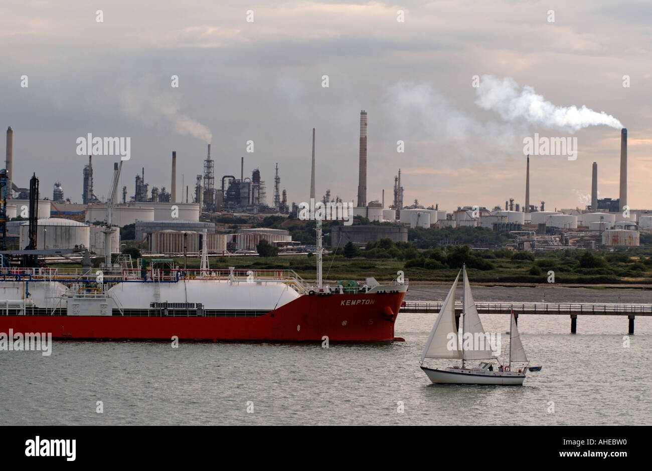 Fawley marine Terminal on Southampton Water hampshire southern England ...