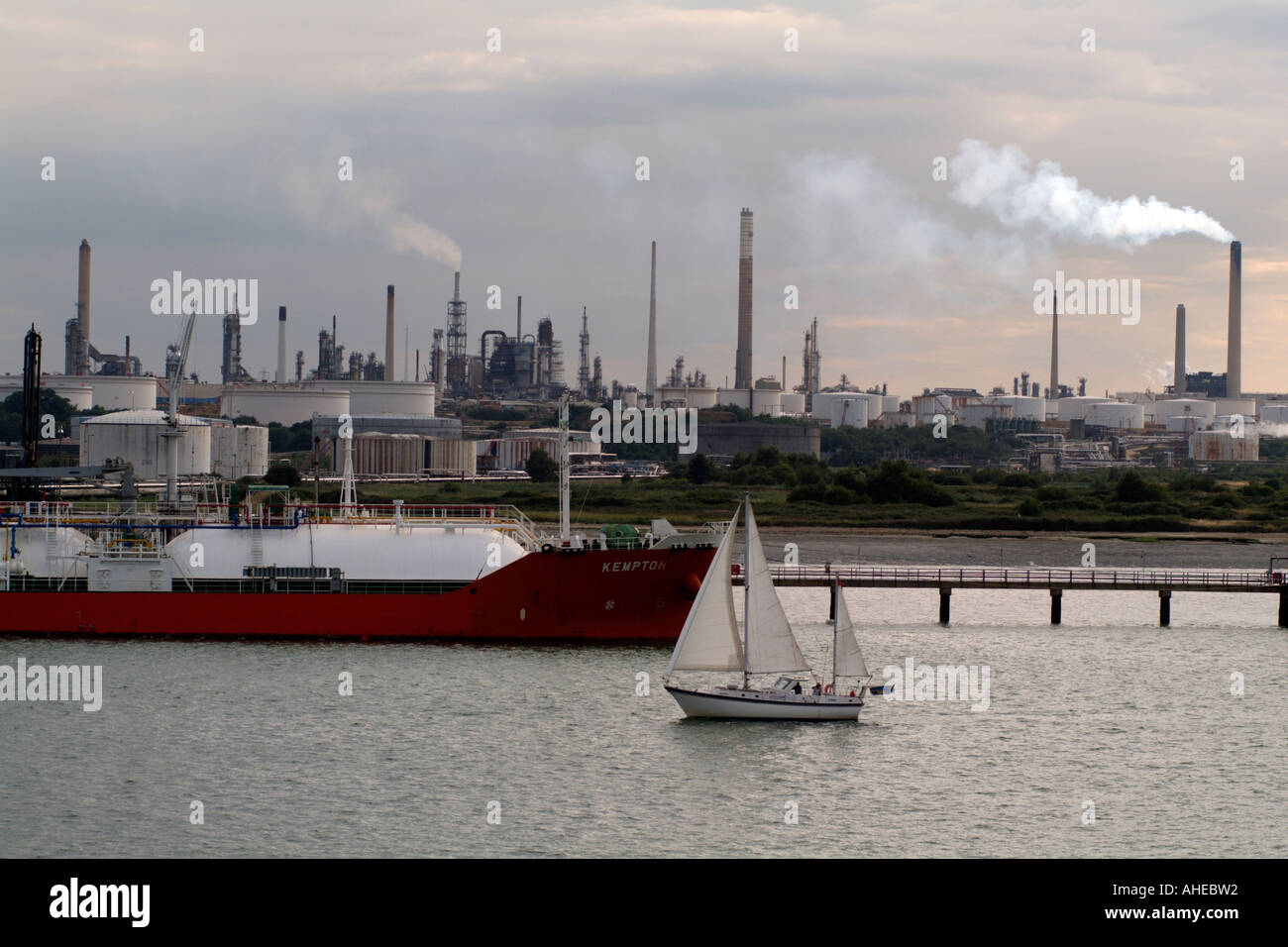 Fawley marine Terminal on Southampton Water hampshire southern England ...