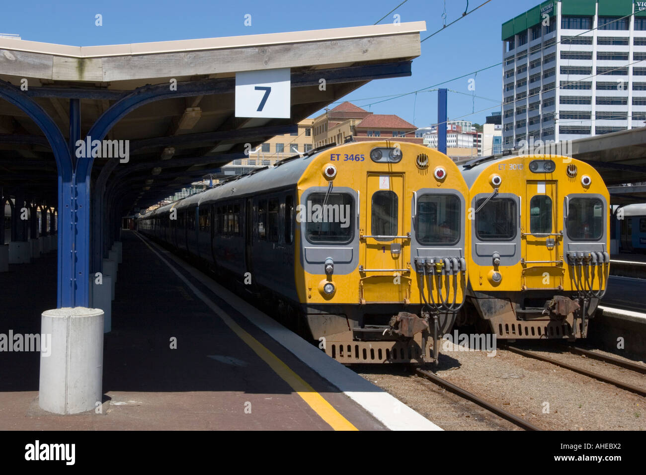 trains at Wellington station, New Zealand Stock Photo - Alamy