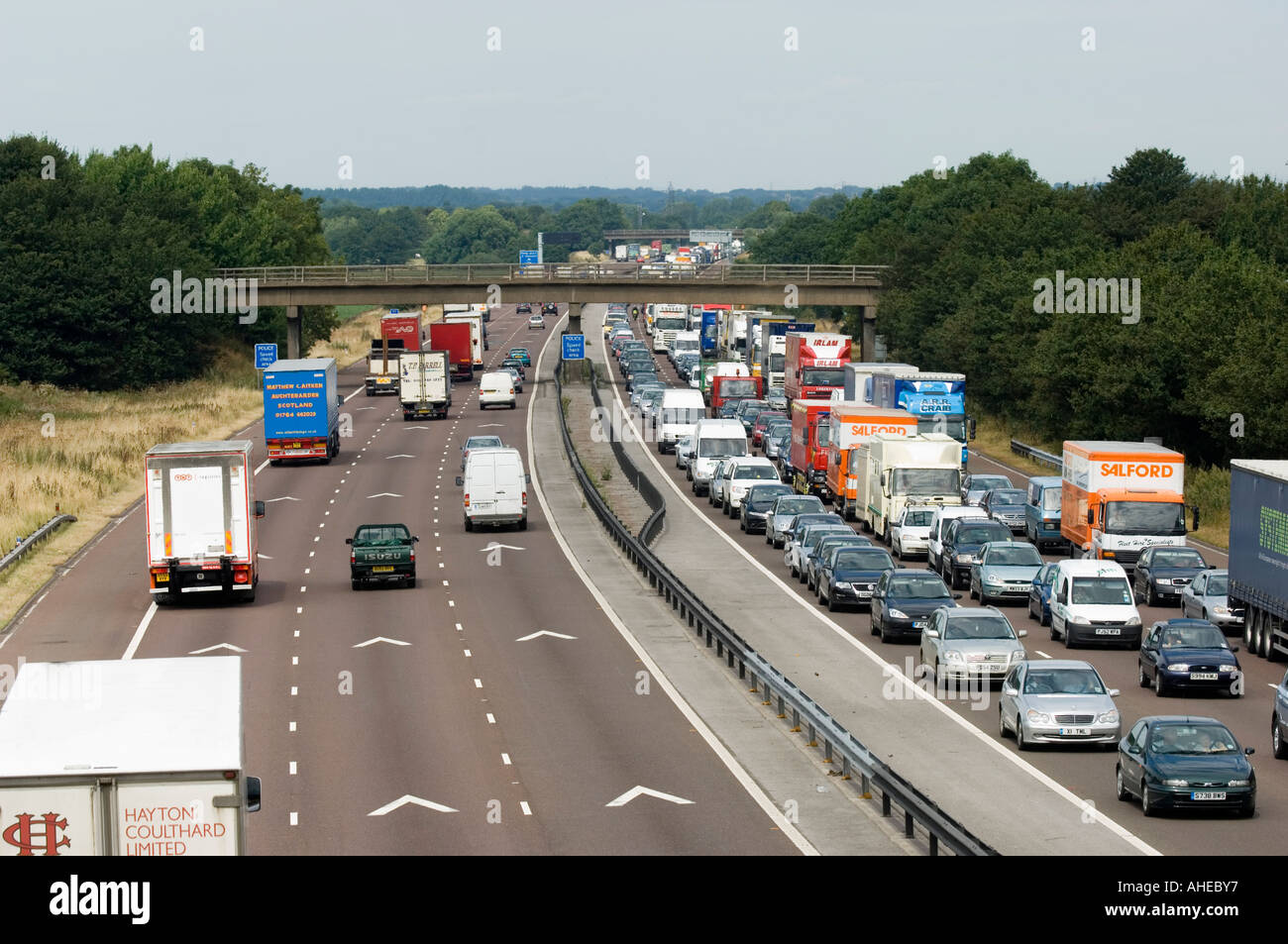 Traffic congestion on the M6 motorway in Cheshire after a lorry crash ...