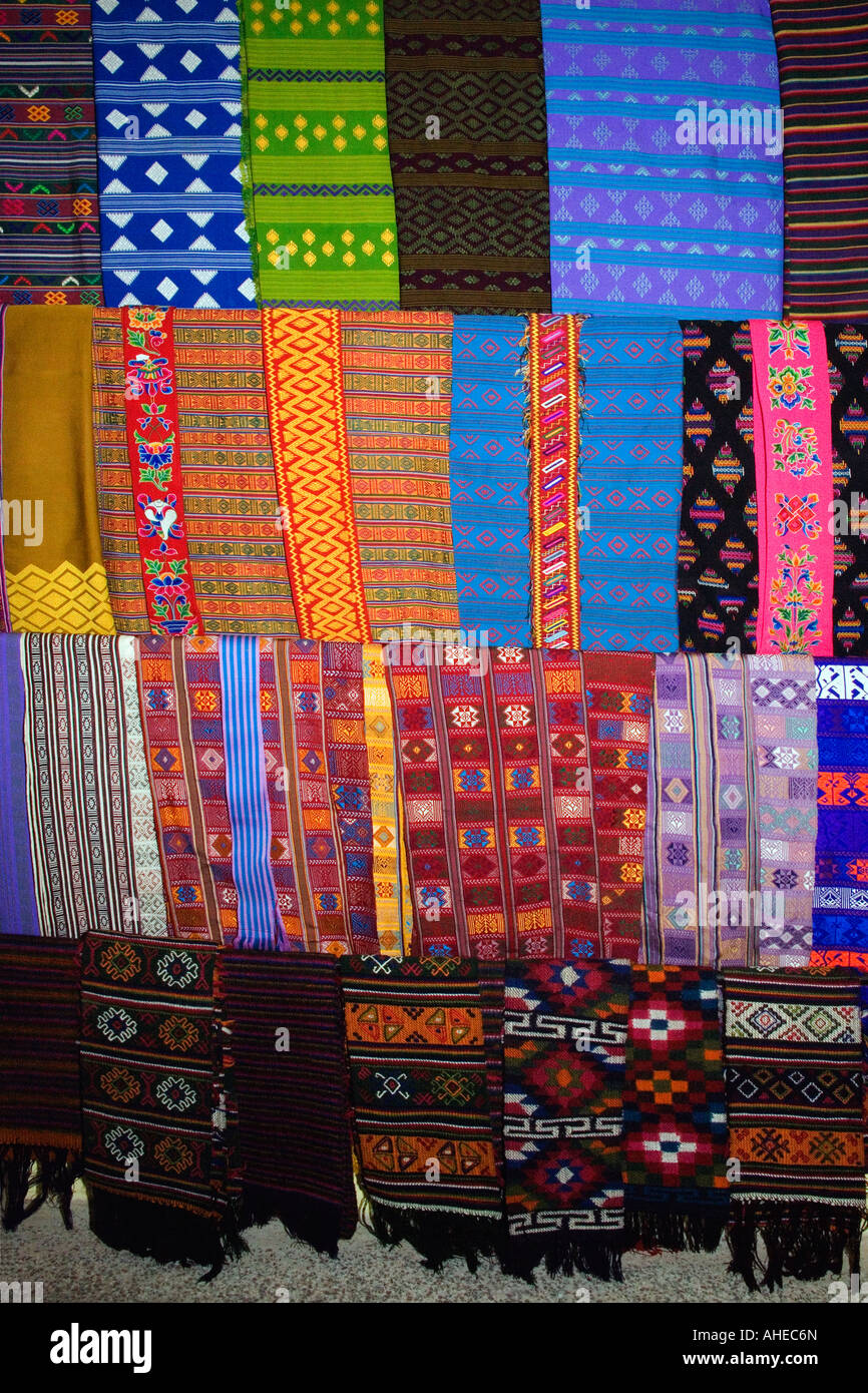 A colourful display of traditional and modern Bhutaneses textiles in ...