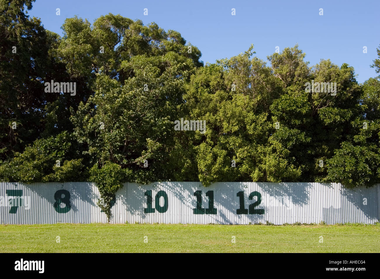 numbers painted on corrugated fence - 2 Stock Photo - Alamy