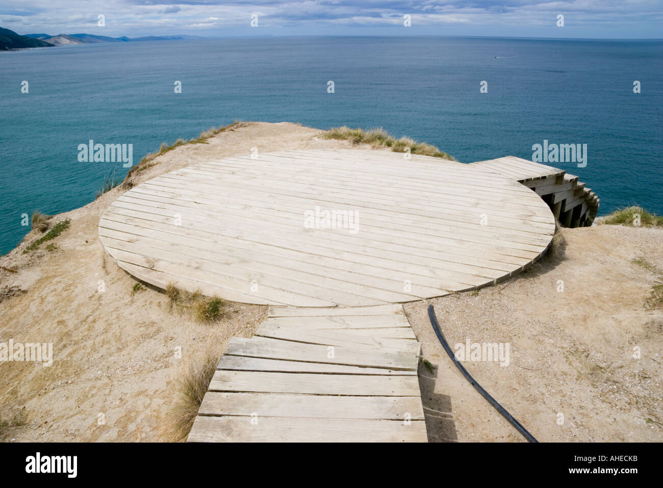 viewing platform at castlepoint, new zealand Stock Photo - Alamy