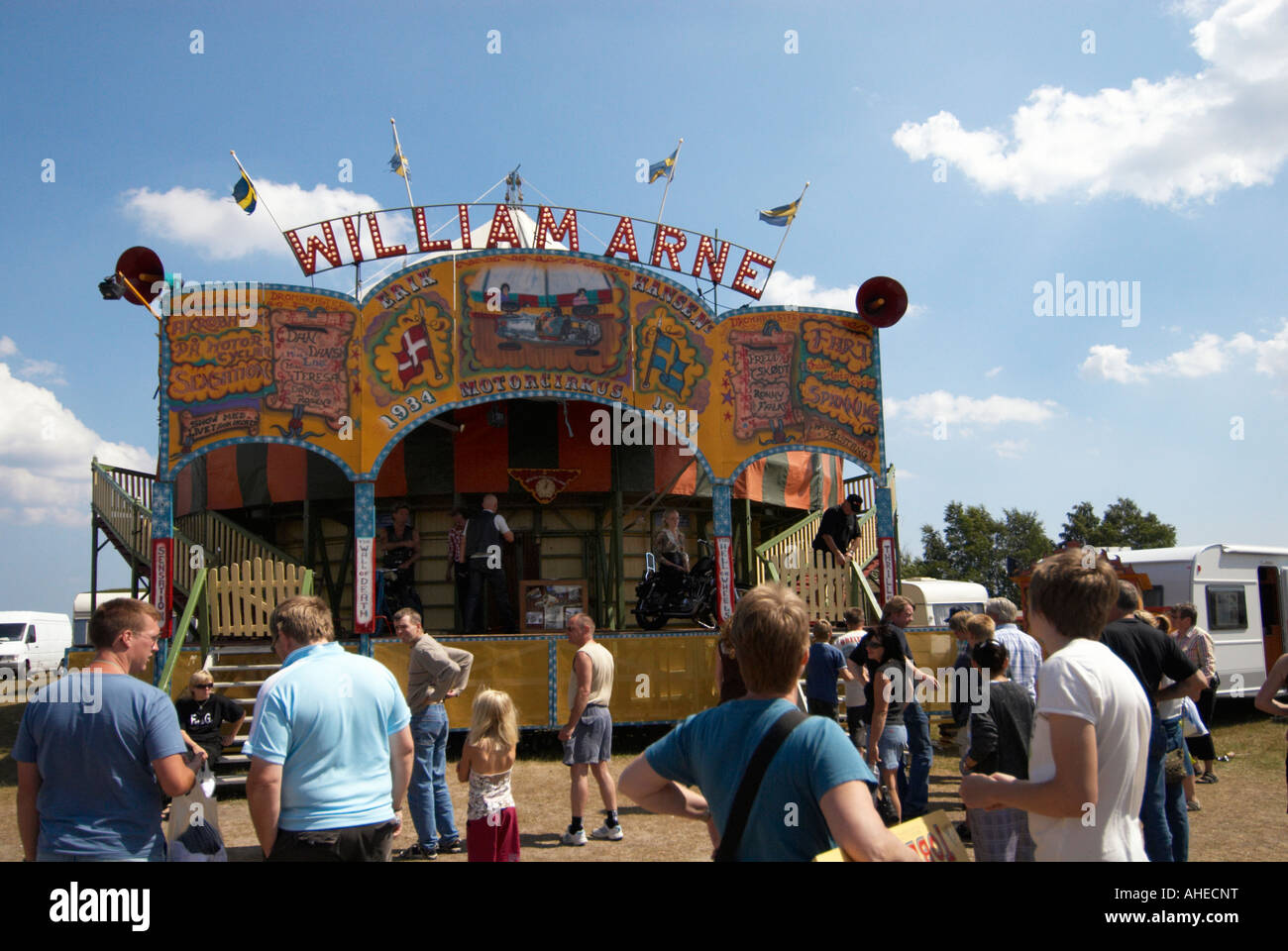 William Arne motorcircus at the Kivik market Stock Photo - Alamy