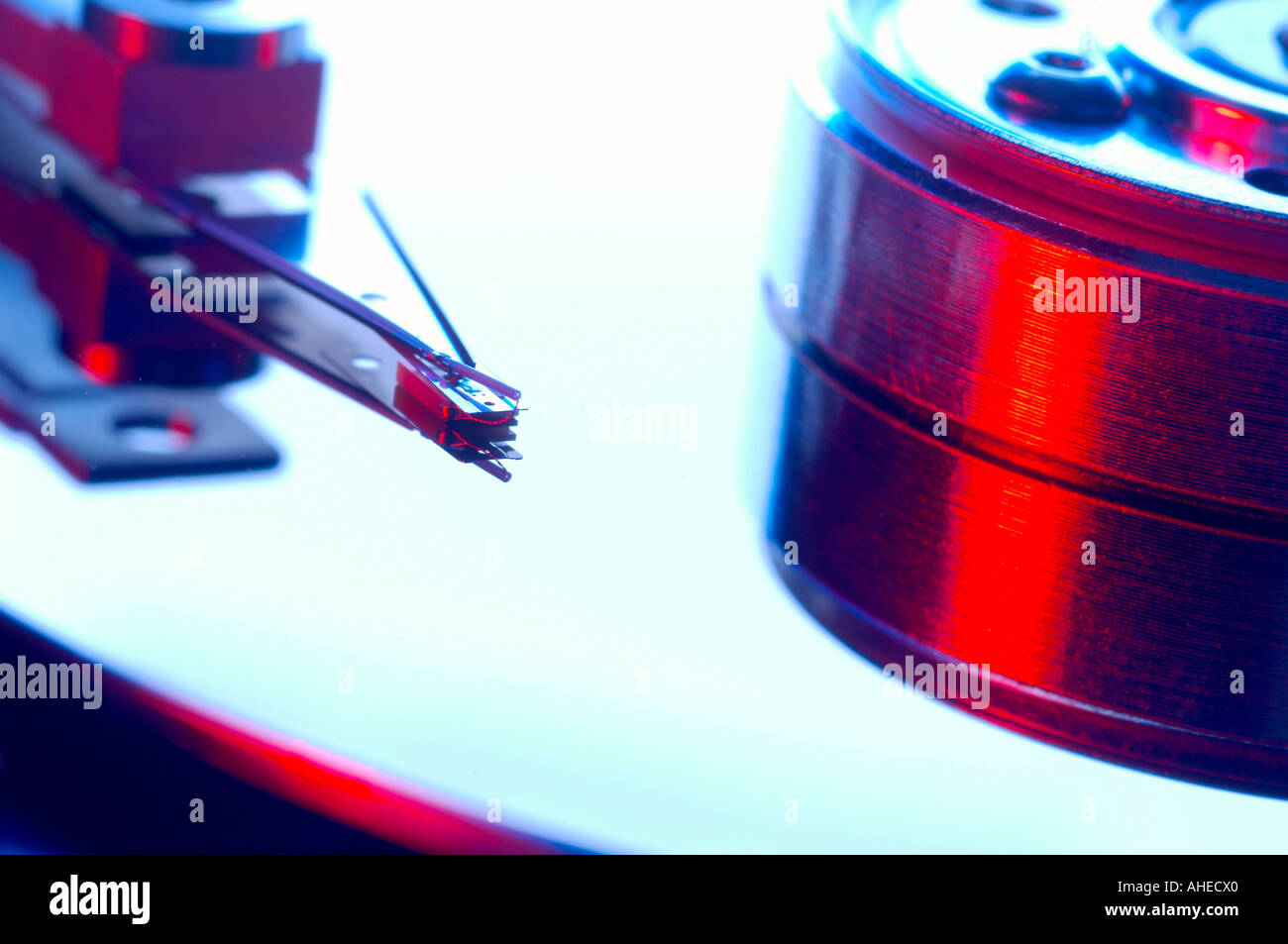 Platter and read write head of computer hard disk drive Stock Photo - Alamy