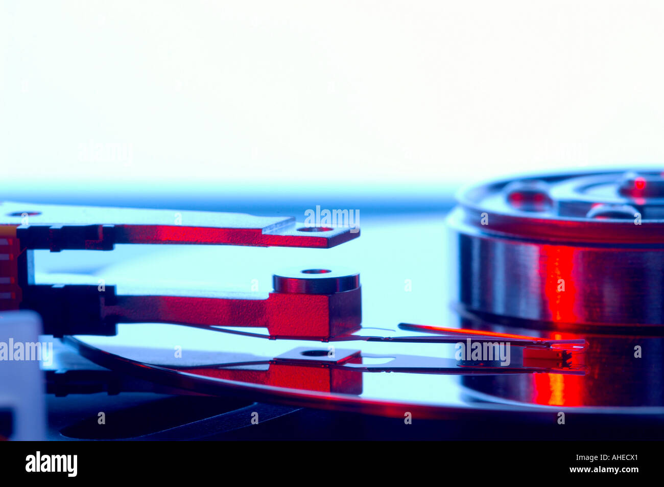 Platter and read write head of computer hard disk drive Stock Photo - Alamy