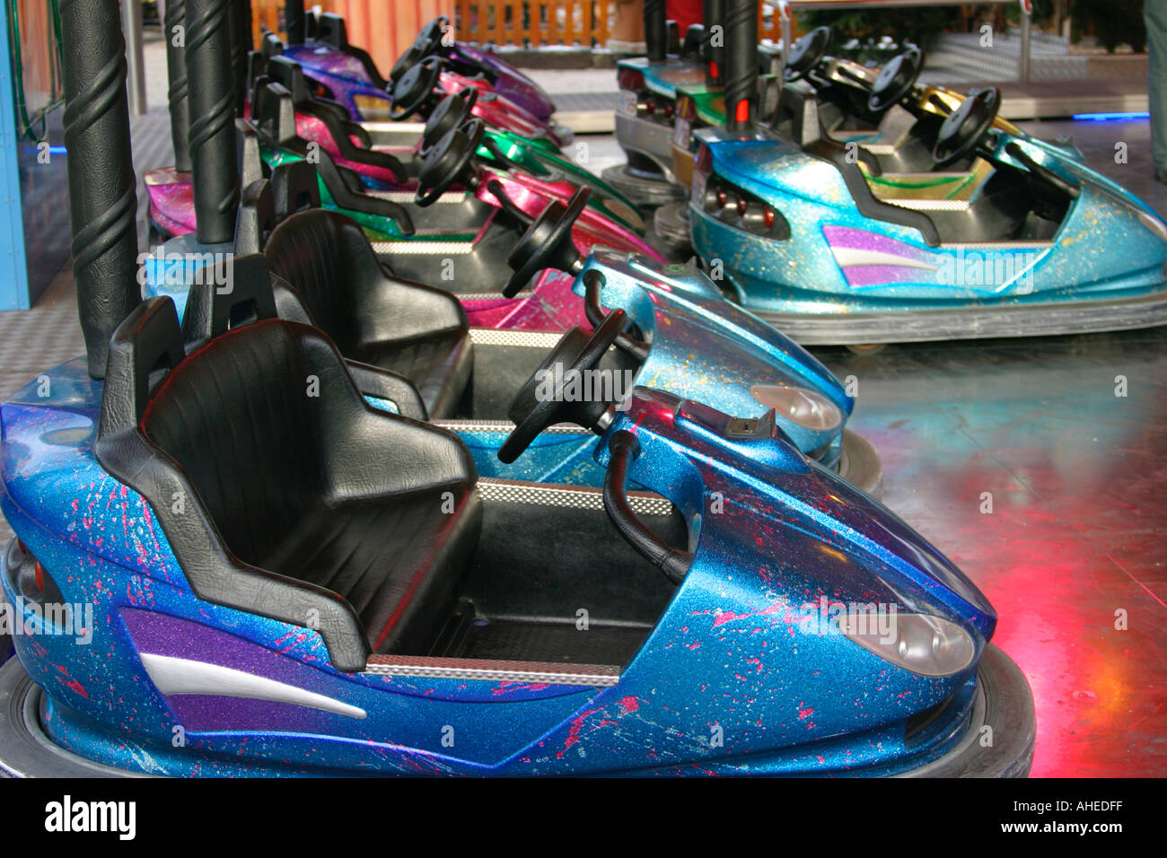 Parked Dodgems at Fairground Stock Photo - Alamy