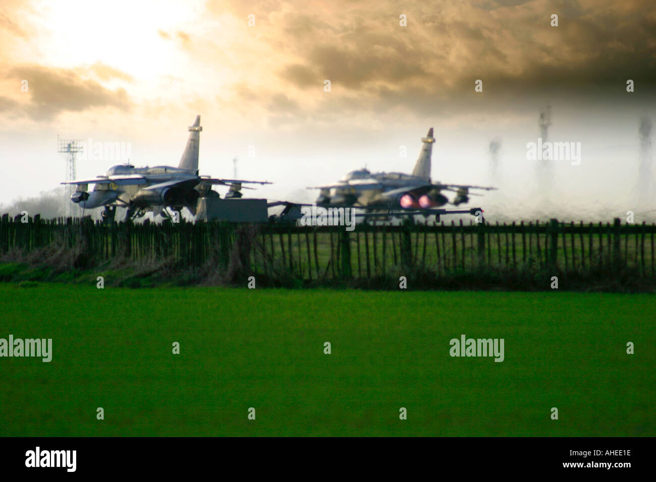 2 RAF Sepecat Jaguars At Takeoff Stock Photo - Alamy