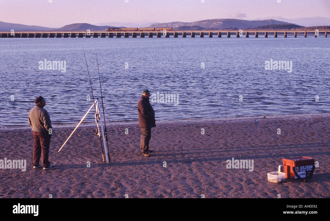 2 Men Fishing at Arnside Stock Photo - Alamy