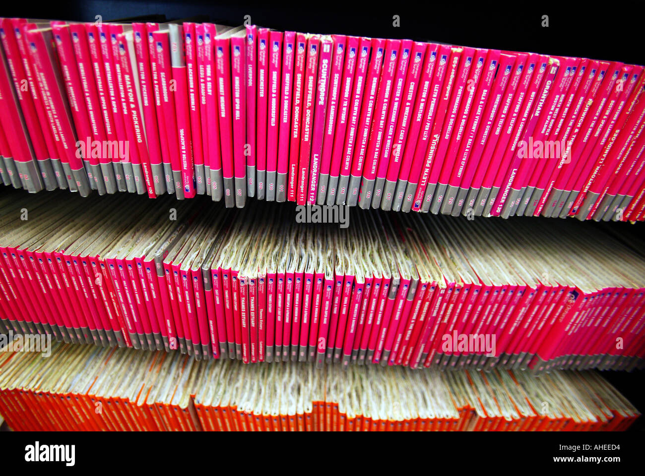maps on a shelf in a store shop book Stock Photo - Alamy