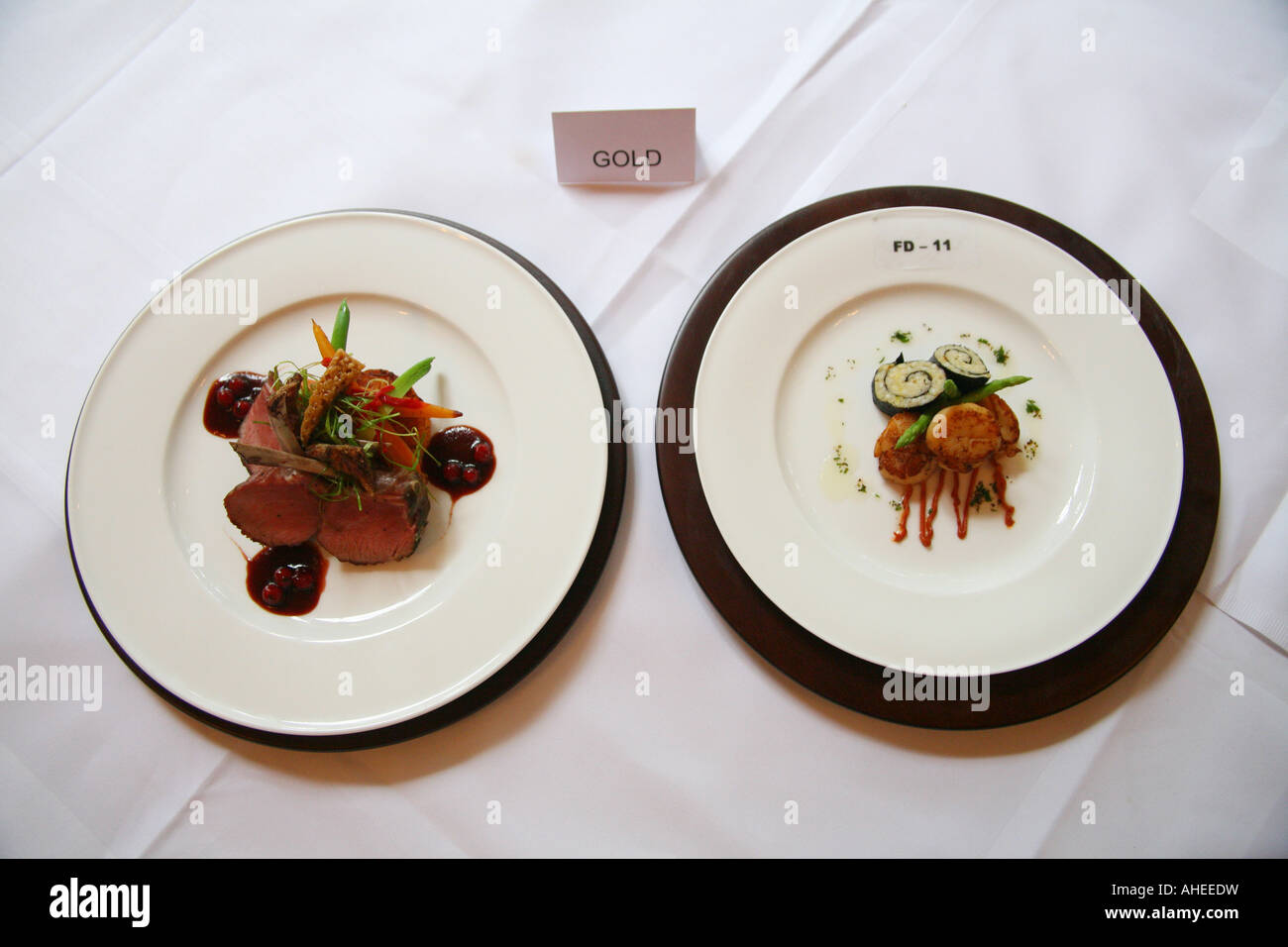 Gold medal winner of fine dining competition food fair Stock Photo - Alamy