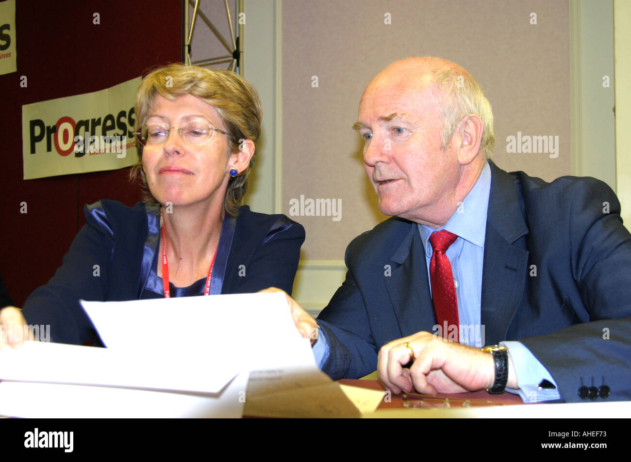 John Reid Labour MP for Hamilton North and Health Secretary talking to ...