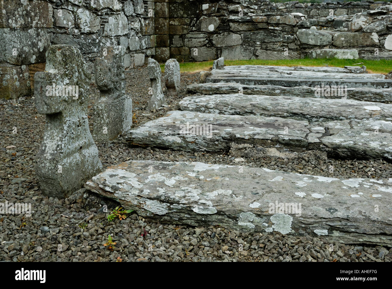 Graves of Welsh princes at Strata Florida abbey Stock Photo - Alamy