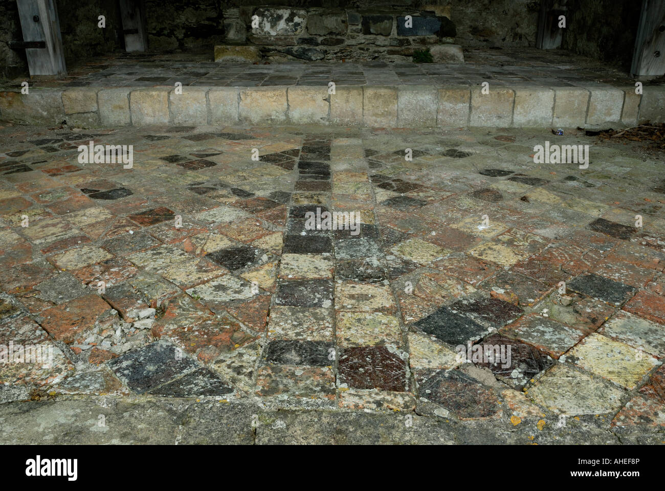 Original cistertian floor tiles at Strata Florida Abbey, Ceredigion ...