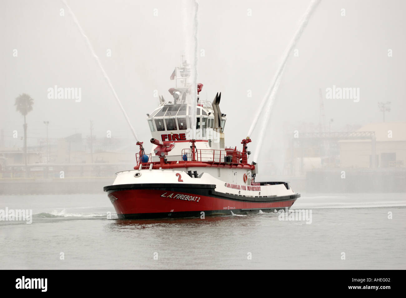 Fire fighting ship water spray hi-res stock photography and images - Alamy