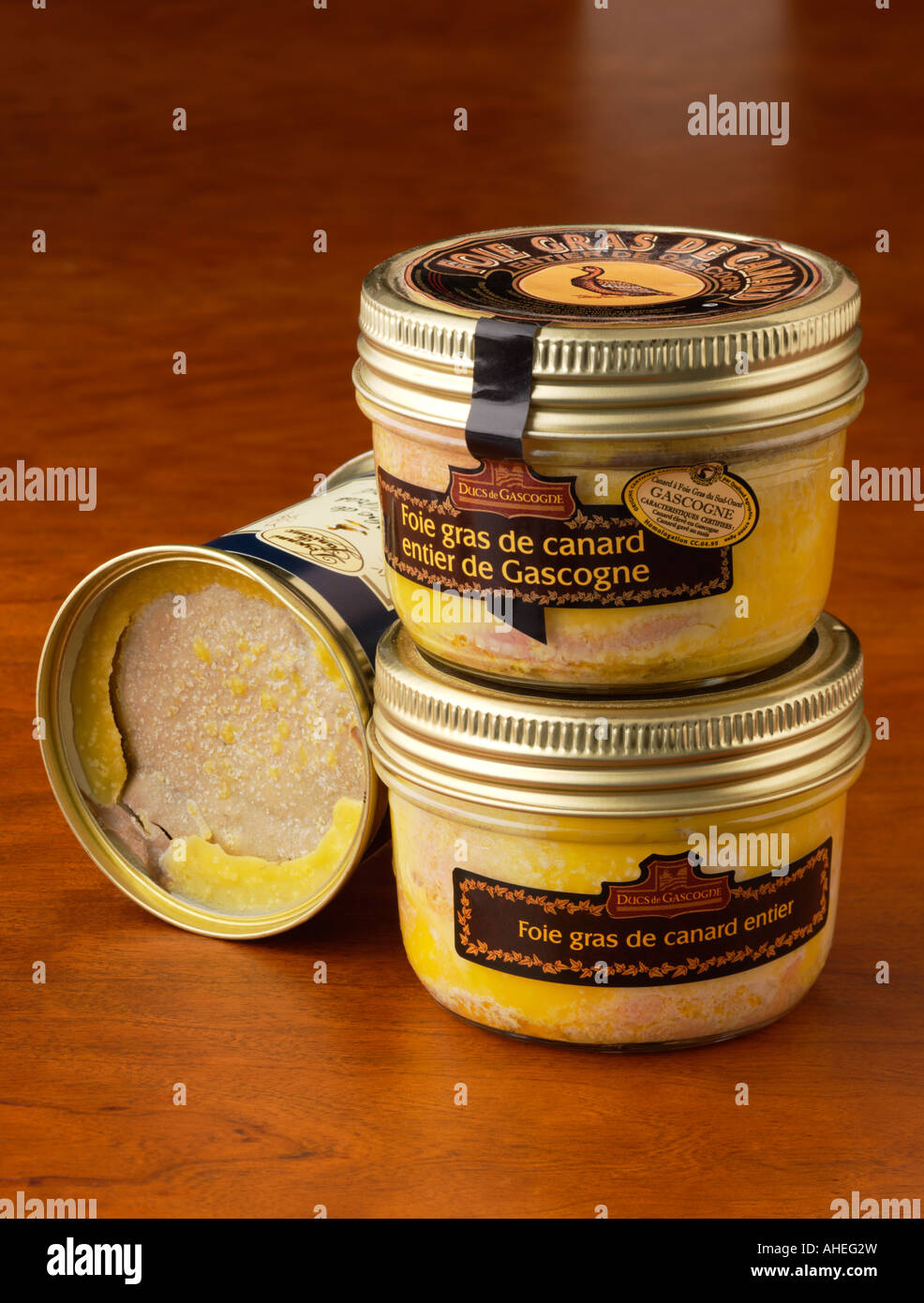 Screw top glass storage jar french duck foie gras hi-res stock ...